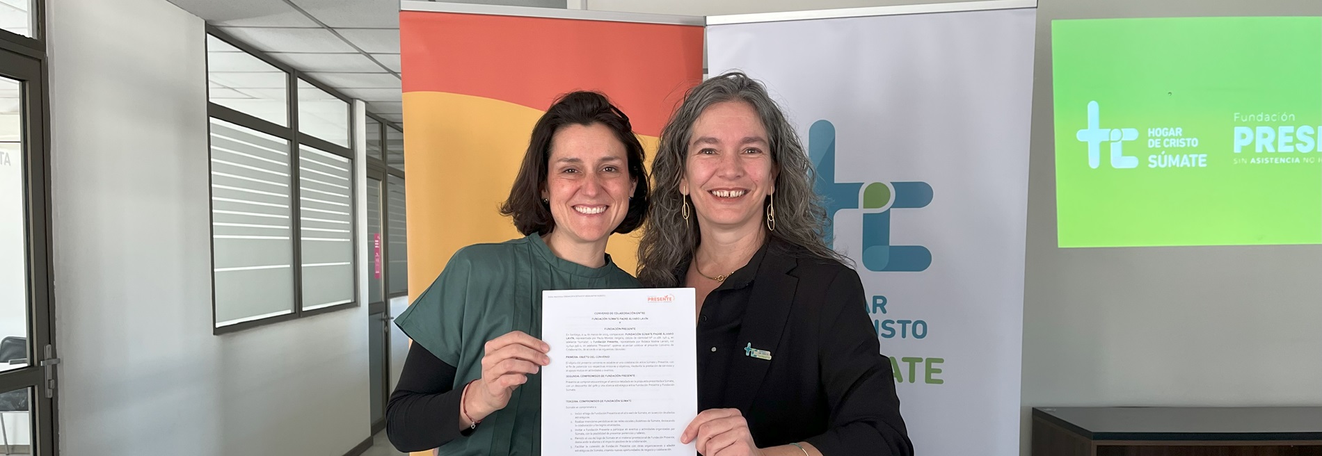 Súmate y Fundación Presente sellan importante alianza - Hogar de Cristo